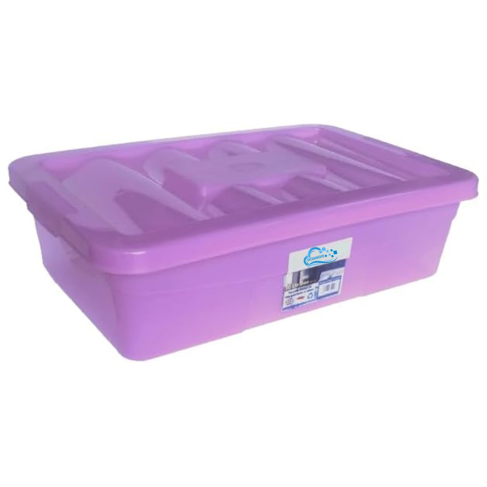 oceanevo® Underbed Stackable Plastic Storage Boxes with Lids Clear ...