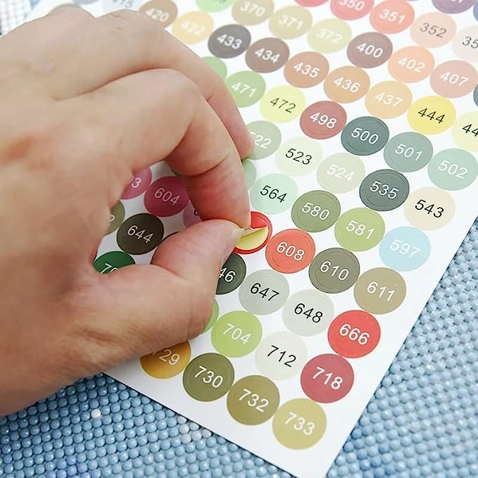 FIYO Color Number Stickers,447 Labels for Multi Colors Apply to Diamond ...