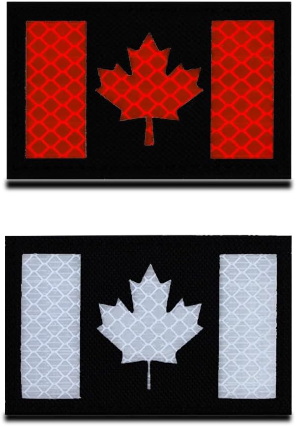 Amazon.com: 2 Pcs Reflective Canada Canadian Maple Leaf CA Patch ...