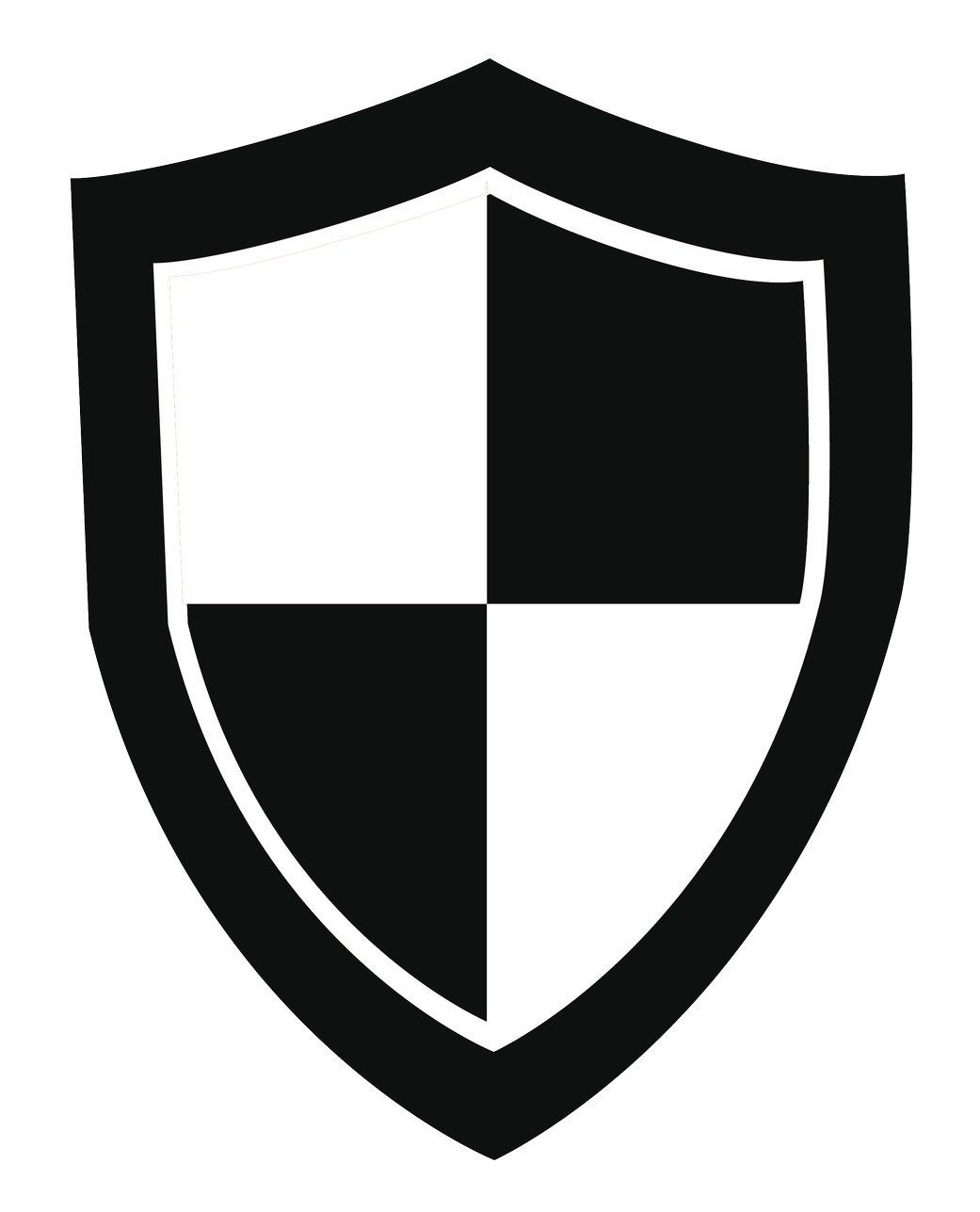 Escudo Negro En Blanco
