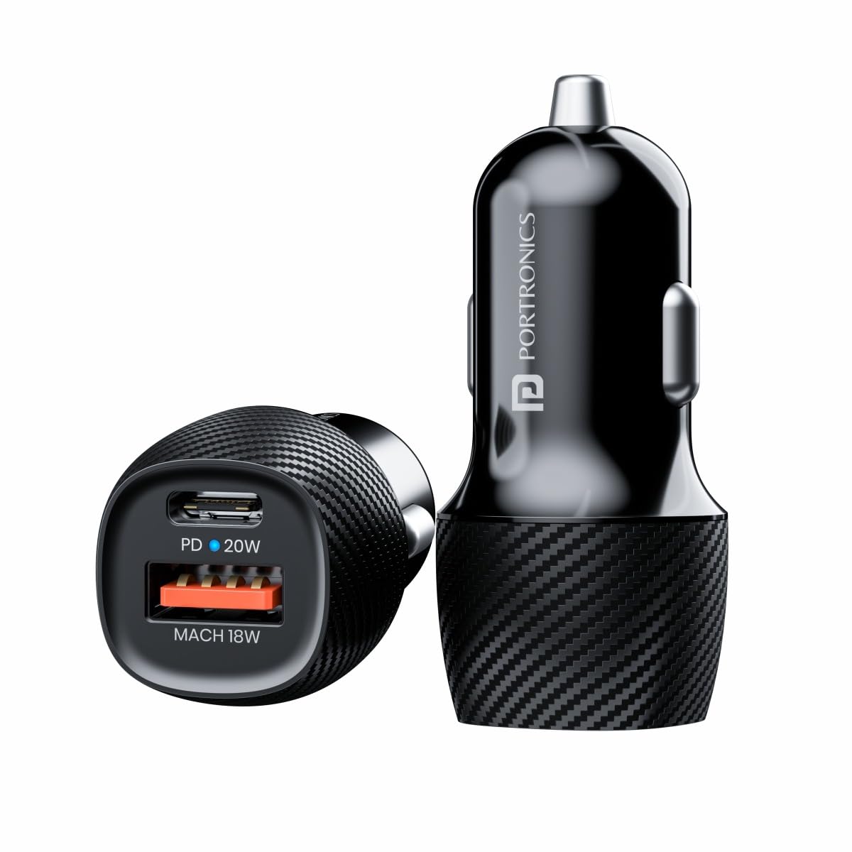 Portronics 20W Car Power 17 Car Charger Adapter with Dual Output (20W ...
