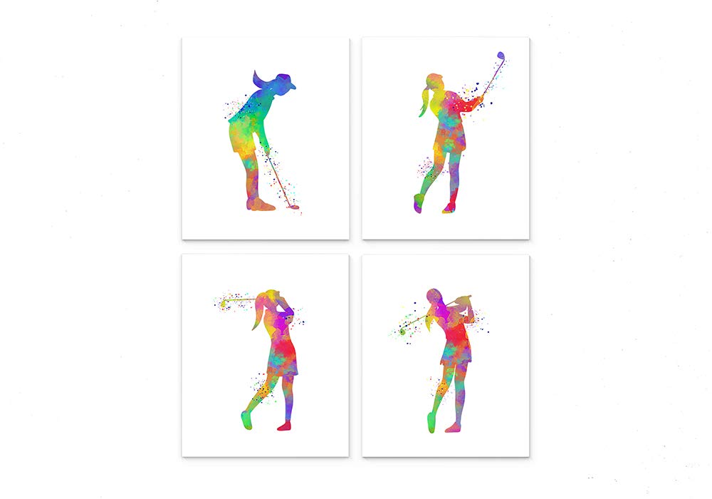 Amazon.com: Female Golfer Player Sport Abstract Wall Art, 8x10, Ready ...