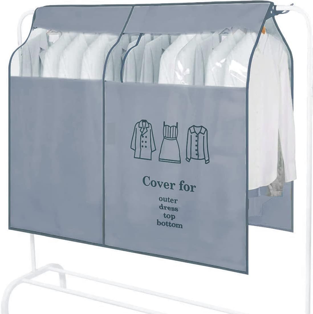 Ruibo - Funda transparente para perchero de ropa a prueba de polvo con ...