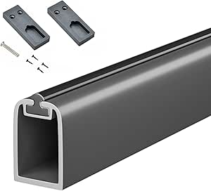 Amazon.co.jp: Solid Closet Hanger Rod Kit Wall Mount Metal Wardrobe ...