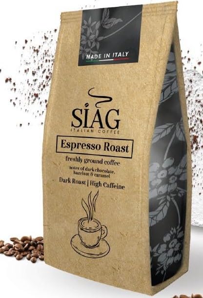 Amazon.com: SIAG ITALIAN COFFEE Ground Coffee Dark Roast 8.8oz / 250 gr ...