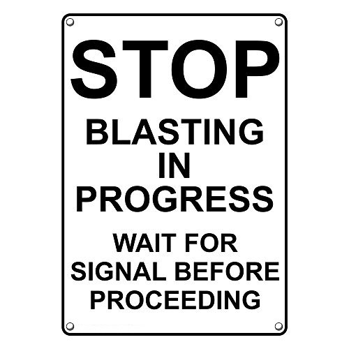 Amazon.com: Weatherproof Plastic Vertical Blasting in Progress Wait for ...