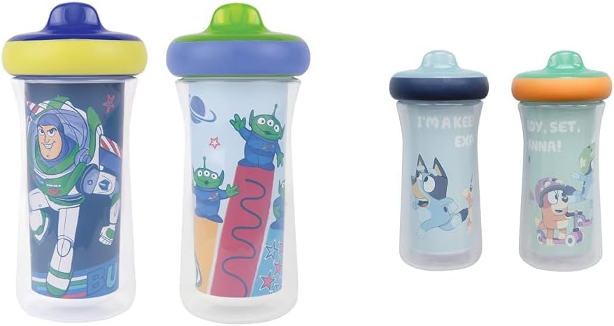 Amazon.com : Disney Toy Story and Bluey Kids' Insulated Sippy Cups with ...