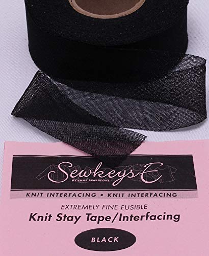 Black Fusible Knit Stay Tape - 1.25" X 25 Yards SewkeysE Extremely Fine ...