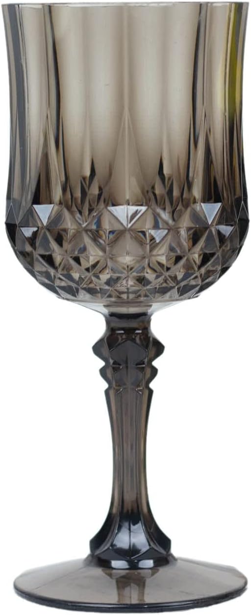 Amazon.com | Balsa Circle Black Crystal Cut Goblets - 6 Disposable 8 oz ...