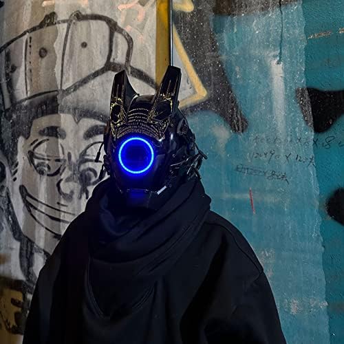 Amazon.com: JAUPTO Techwear Mask Punk Mask Helmet ,LED Light Cool ...