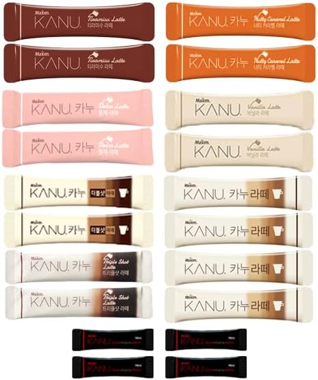 Amazon.com : Korean Instant Coffee Maxim KANU Assortment Packets - 8 ...