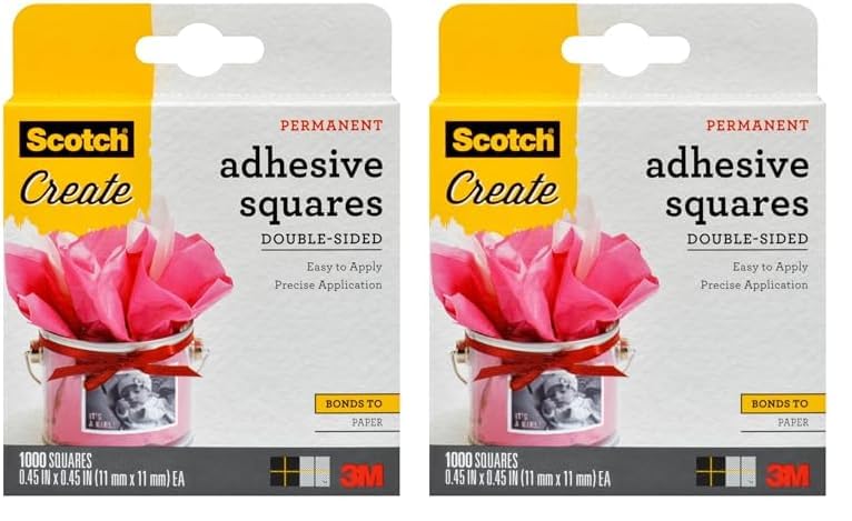 Amazon.com: Scotch Adhesive Squares, .45 in x .45 in, 1000 Count ...