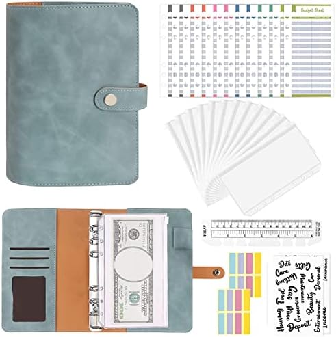 HASTHIP® File Folder Ring Binder Notebook Set, A6 PU Leather Binder ...