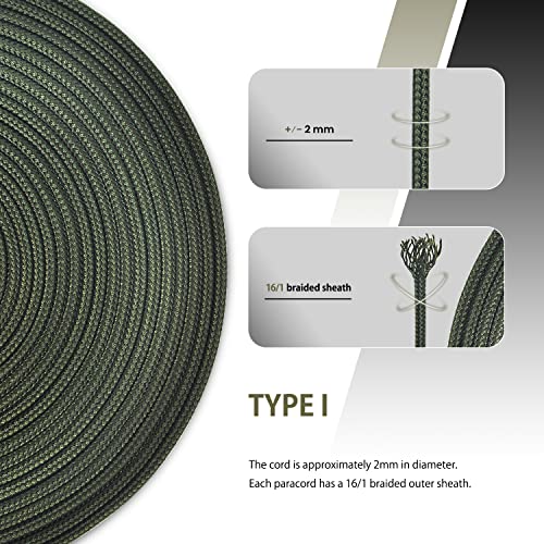 Abma Cord Paracord 2mm 50m 100% Nylon Rope 1 Strand Type I Parachute ...