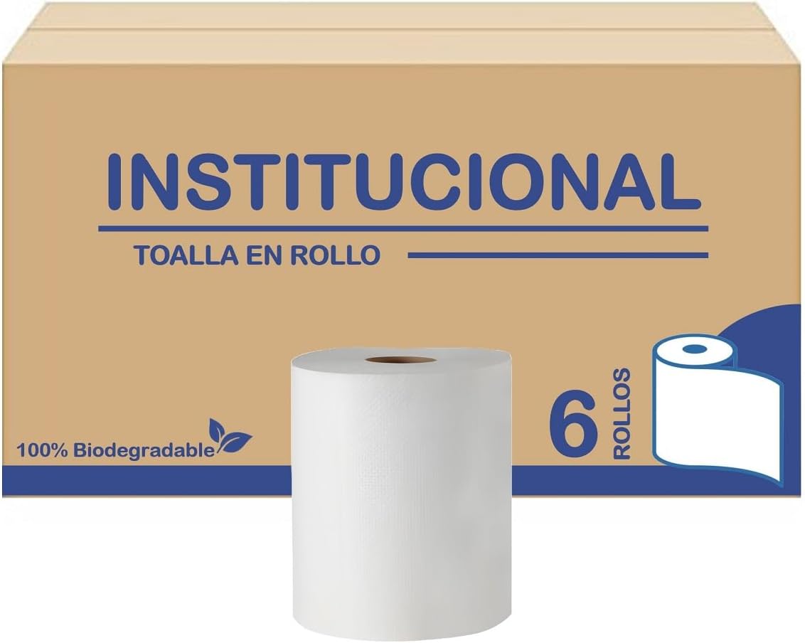 Toalla En Rollo De Papel Blanco Para Secar Manos Institucional Línea ...