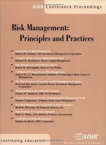 Risk Management: Principles and Practices: Bluford H. Putnam, Richard M ...