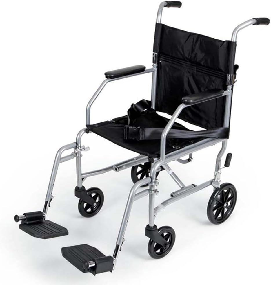 Amazon.com: Wheelchair, Folding Transport Chair with 8-Inch Wheels ...
