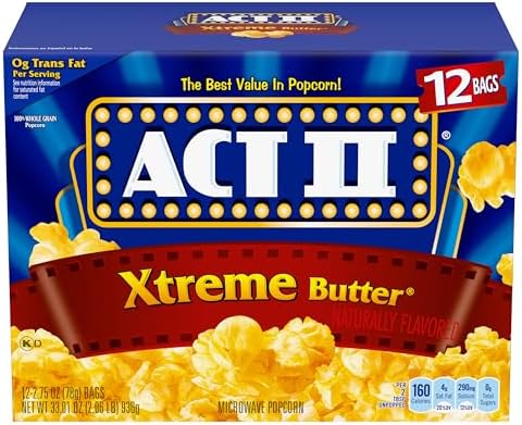 Amazon.com: ACT II Butter Microwave Popcorn, 3-Count, 1.6-oz. Mini Bags ...