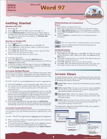 Microsoft Word 97 Quick Source Guide: Source, Quick: 9781930674172 ...