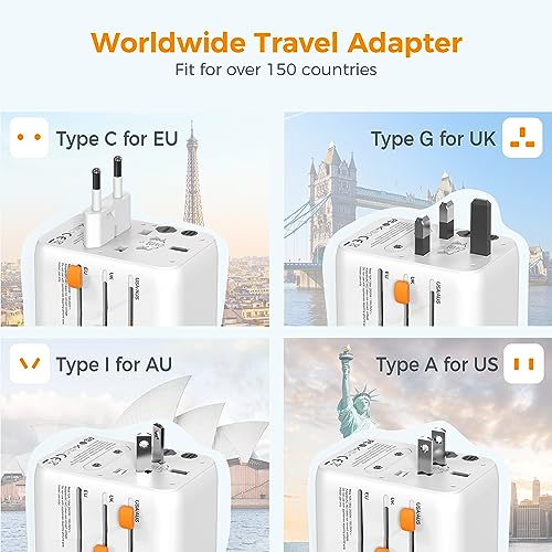 Buy Universal Travel Adapter, TESSAN International Plug Adaptor with 1 ...