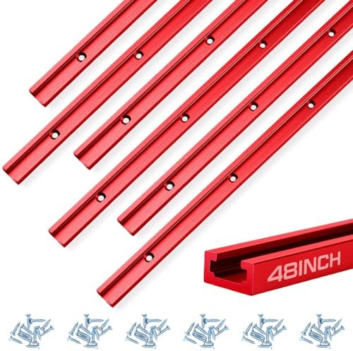 Zonon 6 Pcs T Track for Woodworking with Wood Screws Double Cut Profile ...