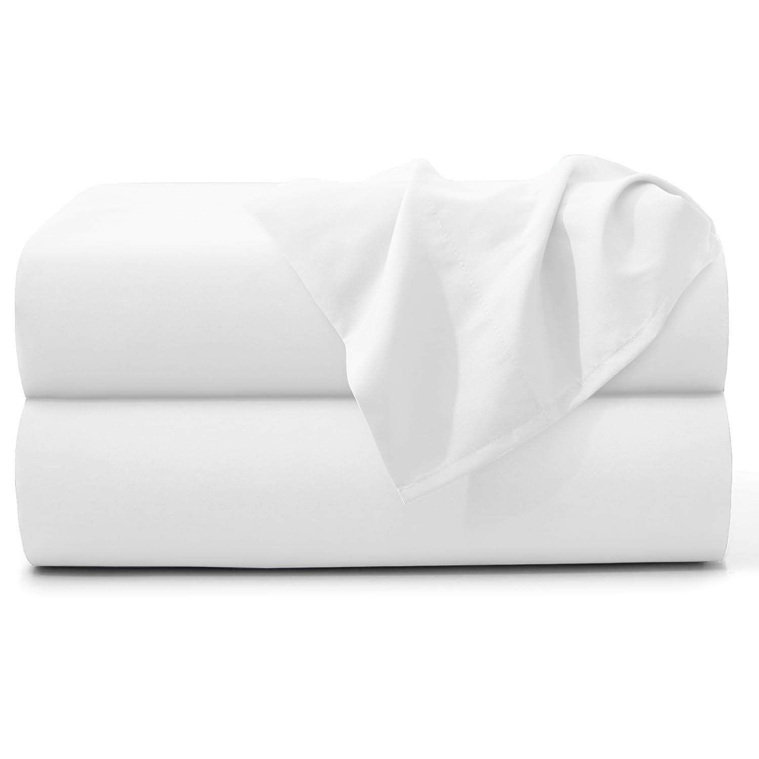 MOONLIGHT20015 Flat Sheets Double 100% Egyptian Cotton 2 Pack White Bed ...