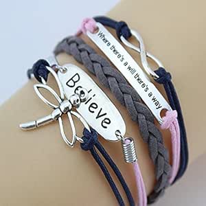 Amazon.com: Perfect shopping Handmade Knit Leather Rope Chain Bracelet ...