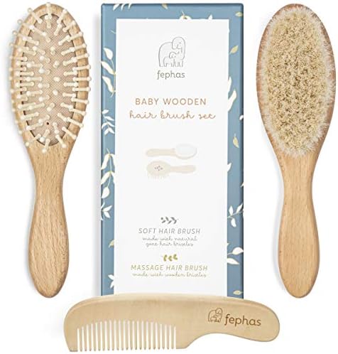 Amazon.com: EllaOla Baby Hair Brush & Comb Set from Natural Bamboo - 3 ...