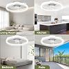 Mcestna White Ceiling Fans with Lights -Flush Mount Low Profile Ceiling ...