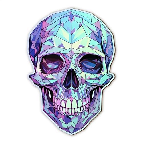 Amazon.com: Spooky Holographic Skull Vinyl Decal Waterproof Sticker For ...