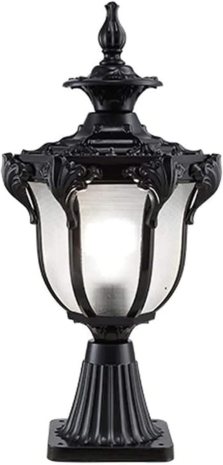 Courtyard Light Waterproof Garden Pillar Light Glass Lantern Aluminum ...