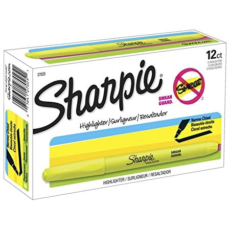 SHARPIE Pocket Style Highlighters, Chisel Tip, Fluorescent Yellow, Box ...