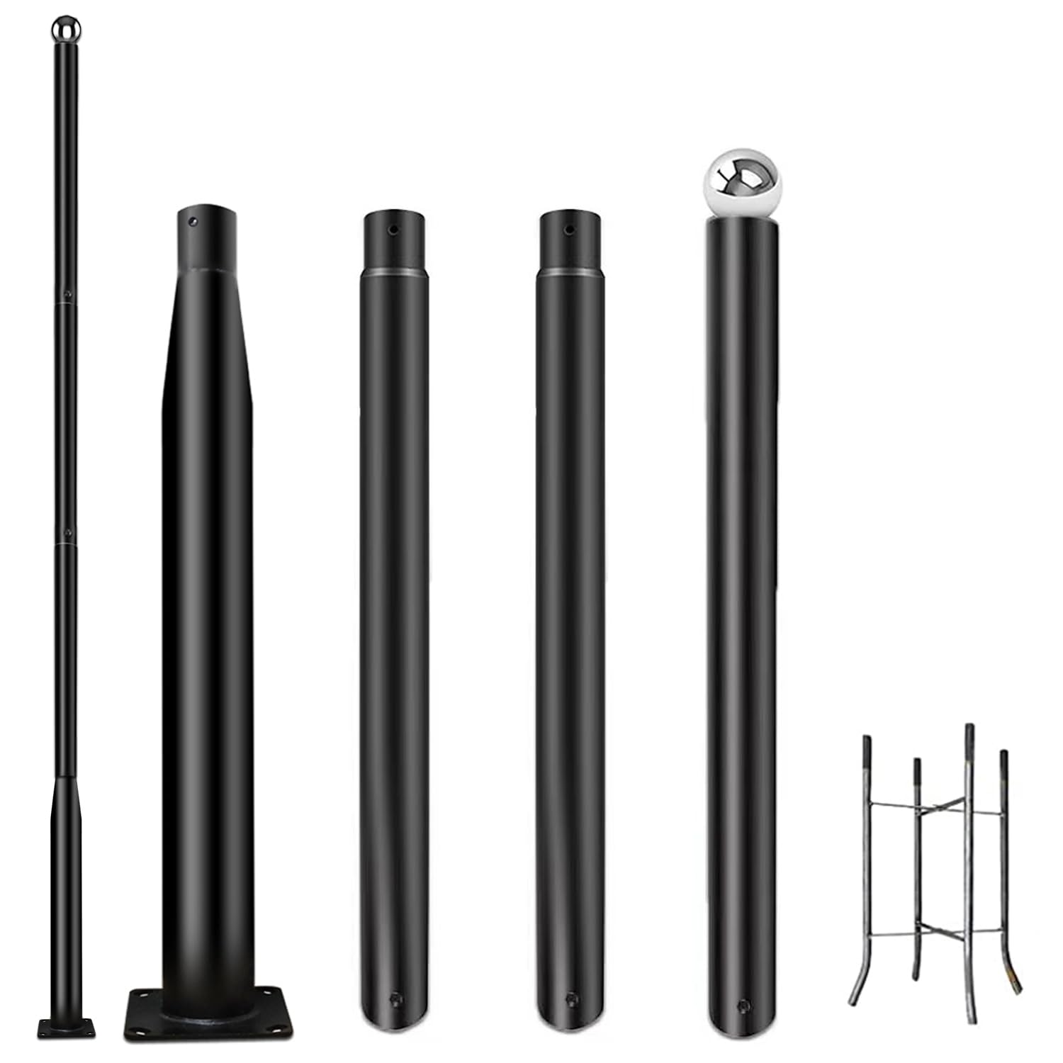 iFvBey Street Light Pole 13ft Tall - Black Outdoor Adjustable Metal ...