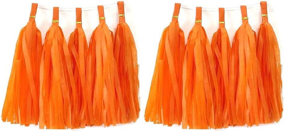Amazon.com: Binpeng 9.8in Orange Tissue Paper Tassel DIY Hanging paper ...