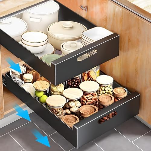 Amazon.com: 2 Pack Pull Out Cabinet Organizer, Slide out Drawers for ...