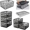 Strong Folding Collapsible Plastic Storage Crates Boxes Stackable ...