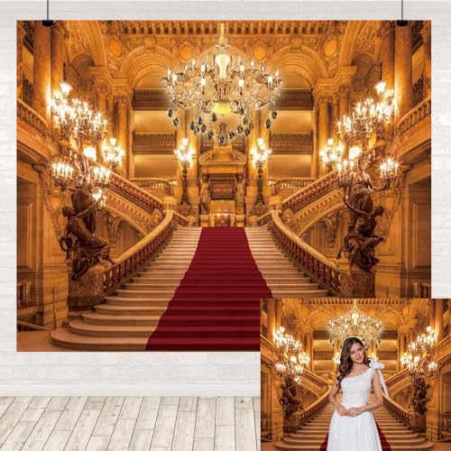 Amazon.com : Sensfun Red Carpet Palace Backdrop for Photography Royal ...