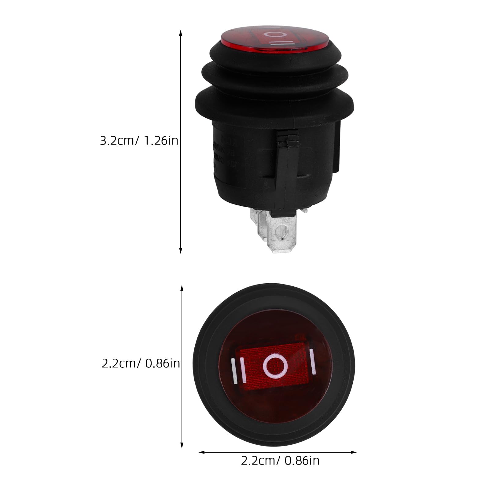 Snapklik.com : 3 Pin Round Rocker Toggle ON/Off Waterproof 6A/250V SPDT ...