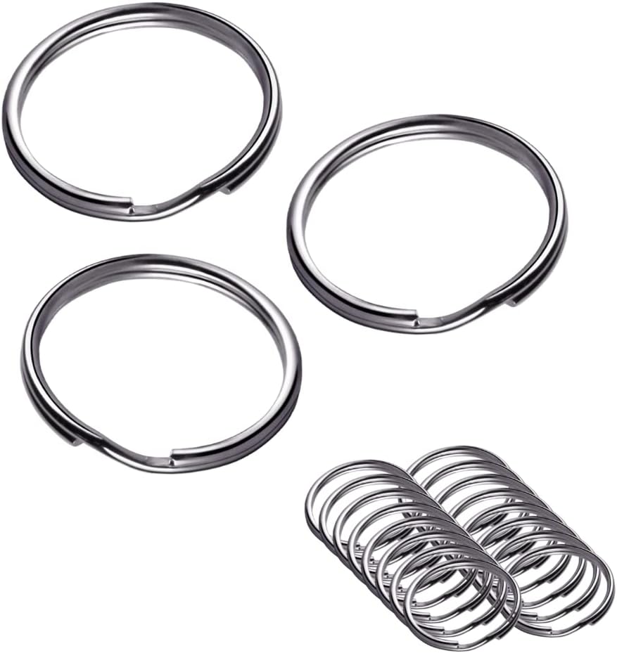 100 Pack Small Keyring Rings Hoops, 20mm /0.79 Inch Silver Round Metal ...
