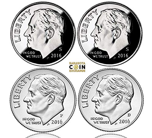 2016 Various Mint Marks Roosevelt Dime 2016 S,S,P,D Roosevelt Dimes ...