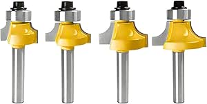 NUSHKI 4 Pcs Set Small Corner Round Router Bit For Wood Edging ...