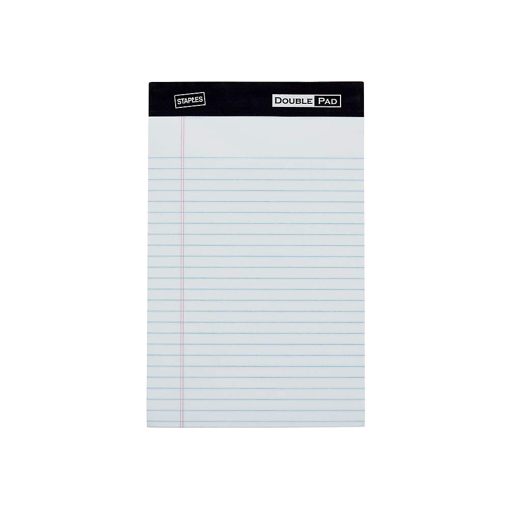 Amazon.com : Staples 398211 Notepads 5-Inch X 8-Inch Narrow White 100 ...