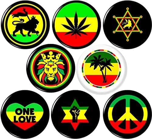 Amazon.com: Rasta 8 NEW 1 inch pins buttons badges rastafarian ...