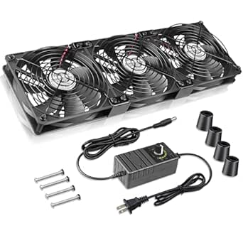 Amazon.com: WDERAIR 3 x 120mm Big Airflow Computer Fan with AC Speed ...