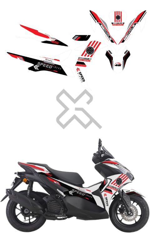 Grayfixx Speed Riders Edition Full Sticker for Aerox 155 (Silver&Grey ...