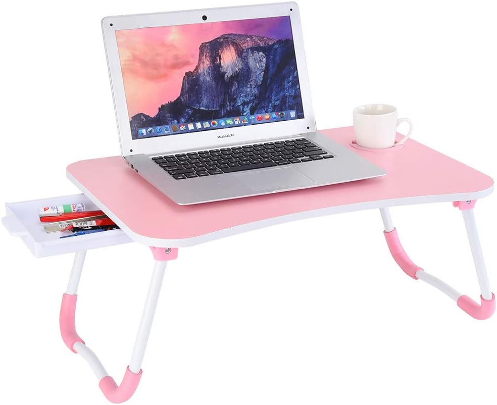 Amazon.com: Foldable Bed Table Laptop Desk, 23.6" Portable Lap Desk Bed ...