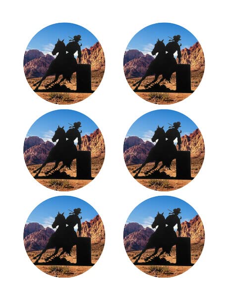 Amazon.com: 3" Round Pre-Cut Barrel Racing Edible Image Cupcake Or ...
