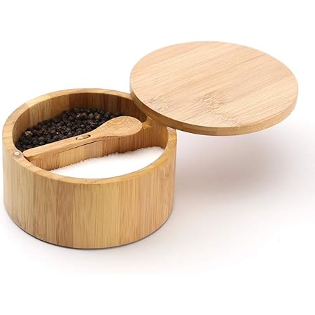 Totally Bamboo Triple Salt Cellar, 3 Tier Bamboo Kitchen Salt and ...