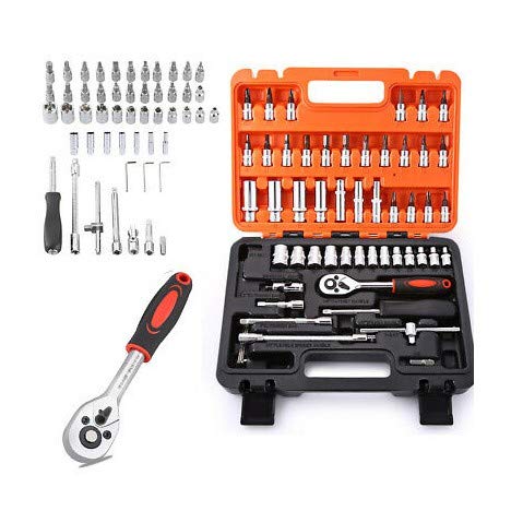 SNE -Hand Toolkit Premium Socket Wrench Tool Set 53 Pcs 1/4 Drive ...