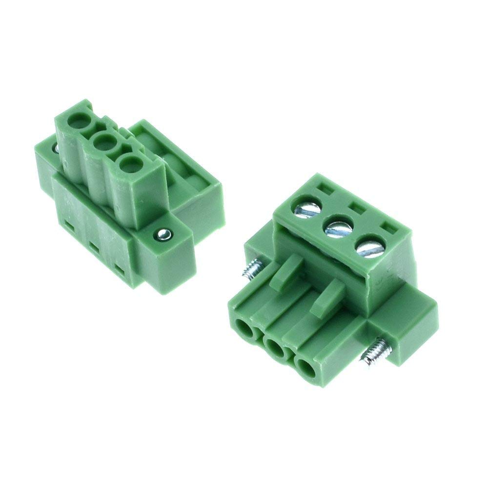 3 Pin 5.08mm Pitch PCB Terminal Blocks Plug-in (Male Female) with ...